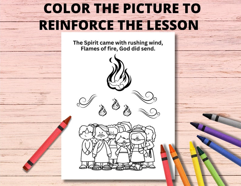 Pentecost Bible Lesson Acts 2:1-41 Bible Story Craft, Sunday School ...