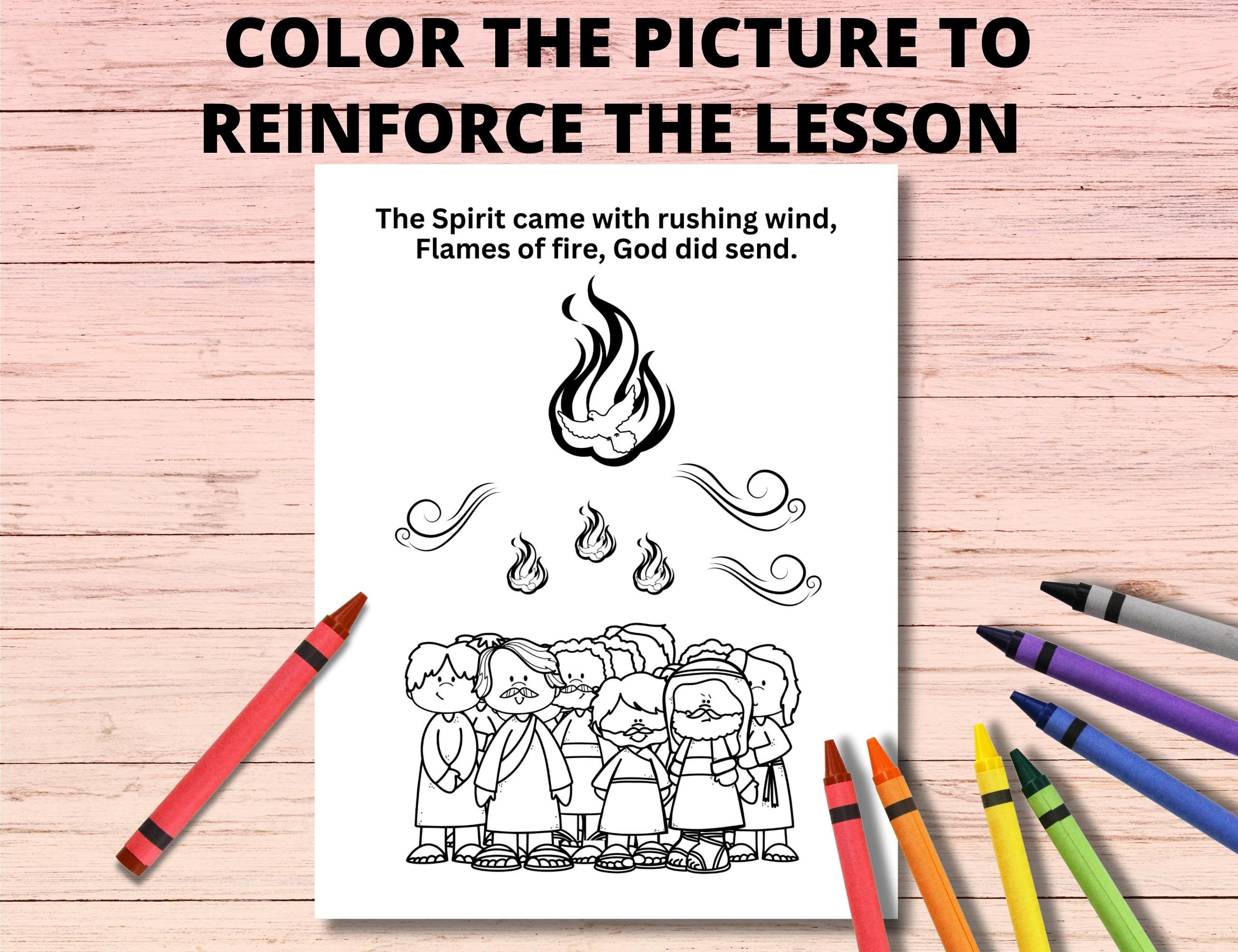 Pentecost Bible Lesson Acts 2:1-41 Bible Story Craft, Sunday School ...