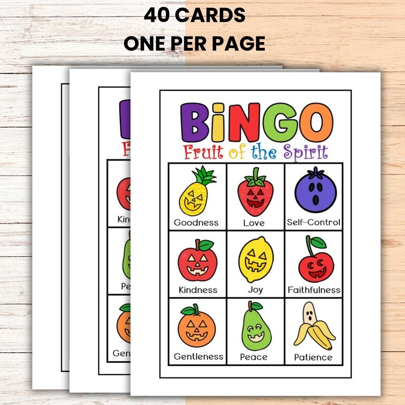 Fruit of the Spirit Bible Bingo Game, Preschool Sunday School Activity ...