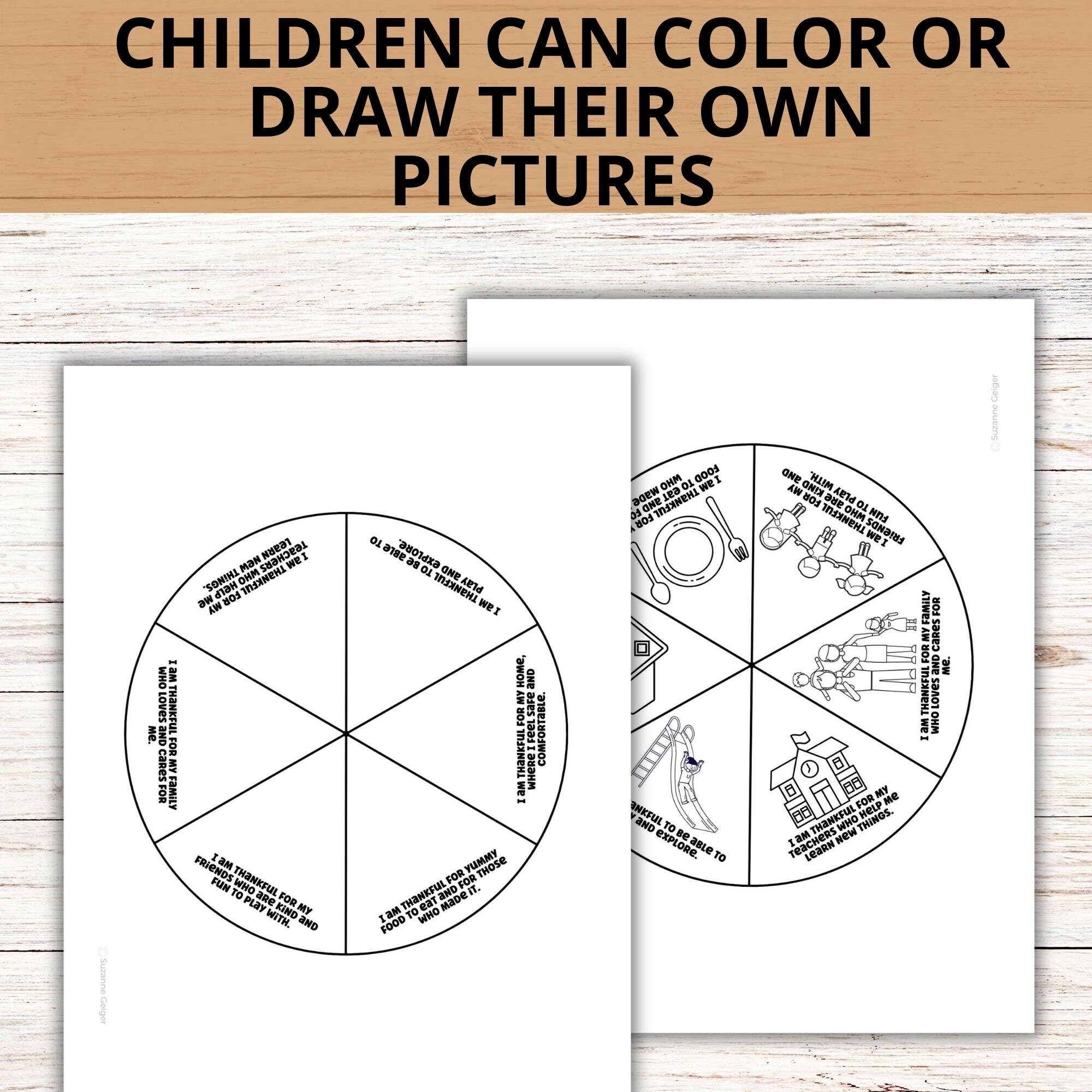 Thanksgiving Gratitude Coloring Craft, Kids Fall Gratitude Activity ...