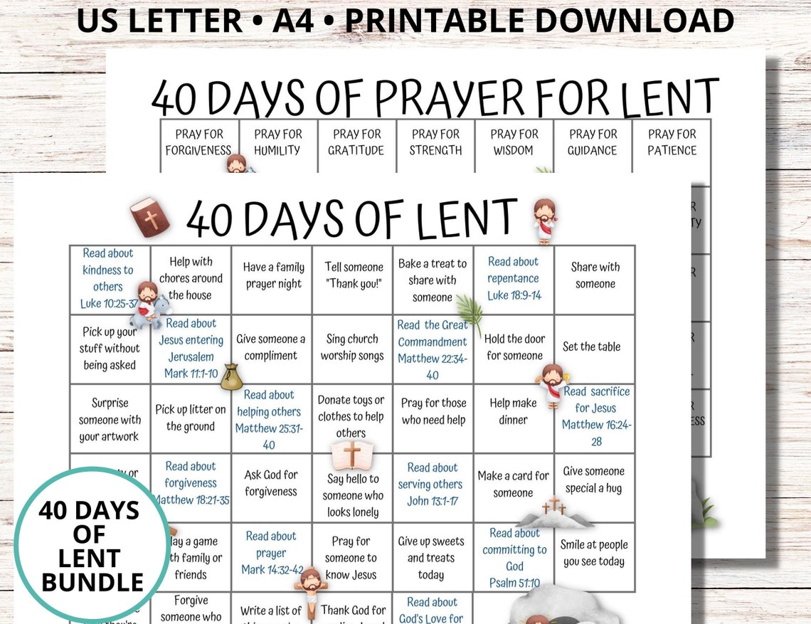 Lent Calendar 2024, 40 Days of Prayer Lent, Lenten Calendar for Kids ... Lent Calendar 2024, 40 Days of Prayer Lent, Lenten Calendar for Kids ...