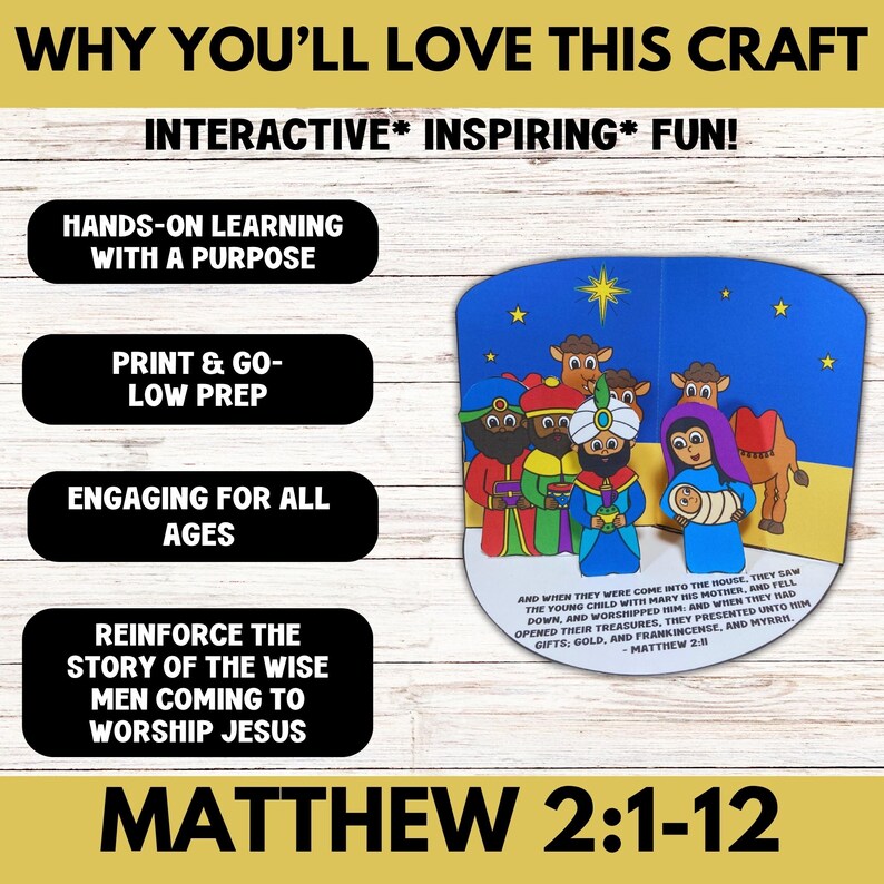 The Wise Men Follow the Star Bible Craft Activity, Matthew 2 Epiphany ...