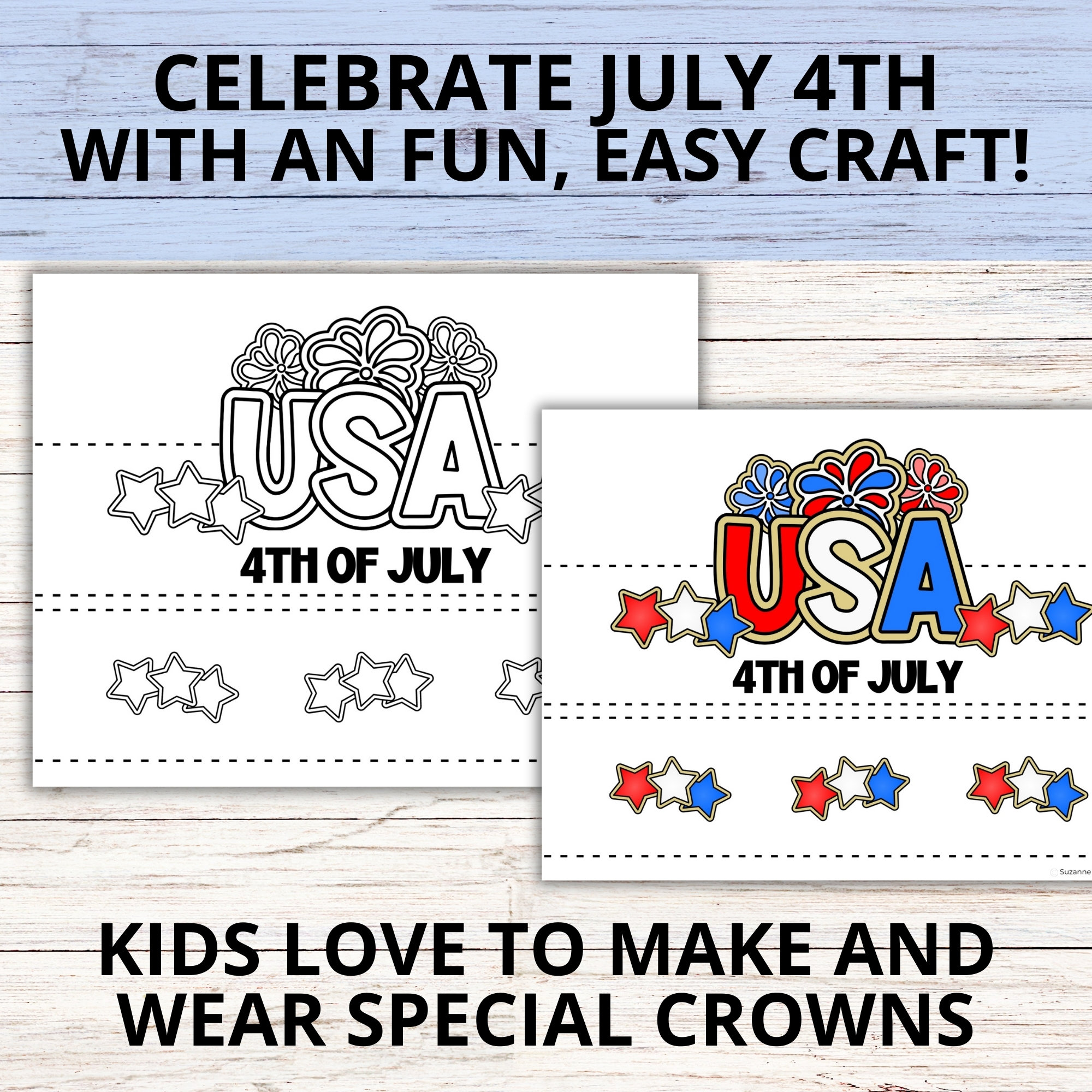 4th of July Crown Craft Activity Printable, Celebrate Independence Day ...