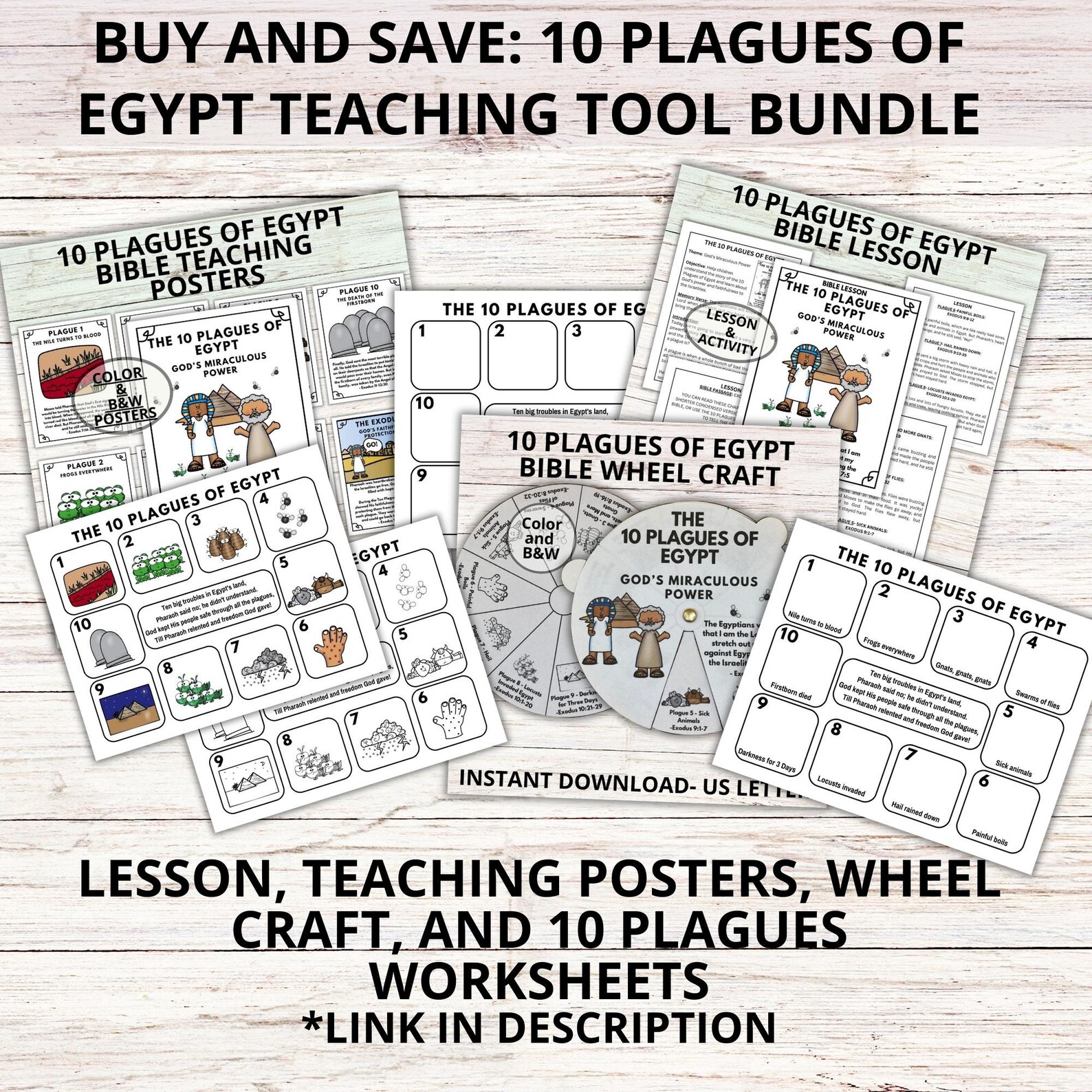 Ten Plagues of Egypt Bible Wheel Coloring Craft, Sunday School Lesson ...