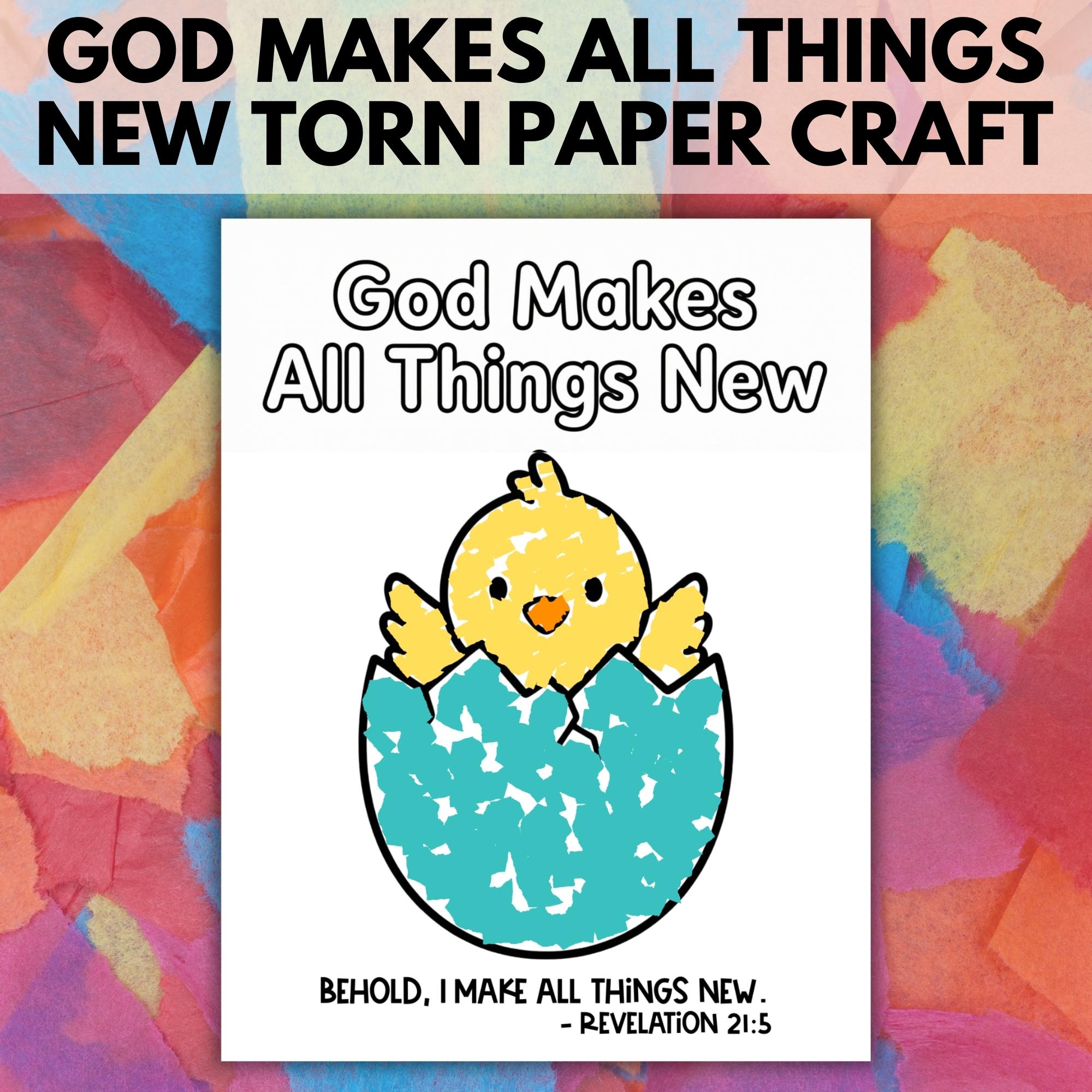 God Makes All Things New Torn Paper Bible Craft, Spring New Growth ...