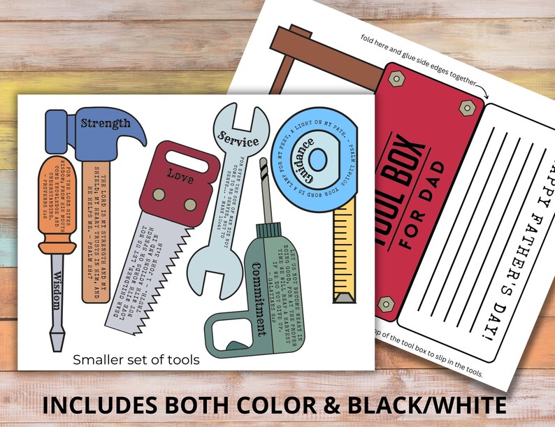Toolbox for Dad Fathers Day Bible Craft, Sunday School Bible Printable ...