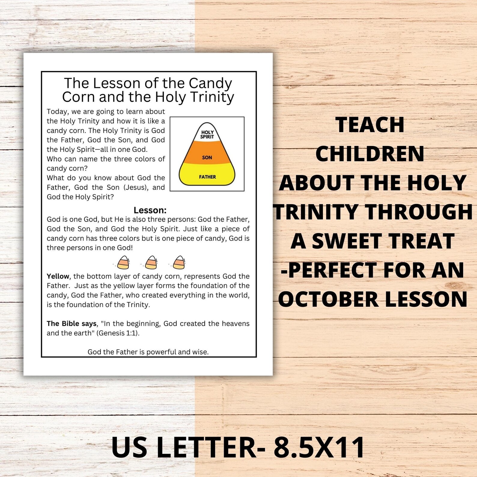 Holy Trinity Bible Coloring Wheel and Lesson for Kids, Candy Corn ...
