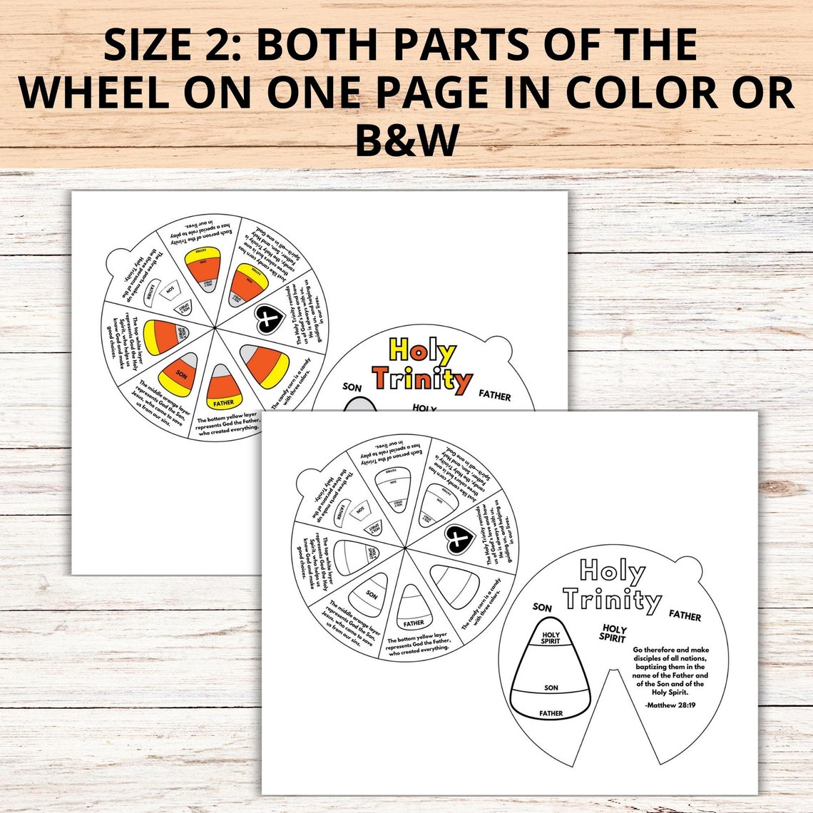 Holy Trinity Coloring Bible Wheel for Kids, Fall Children's Church ...