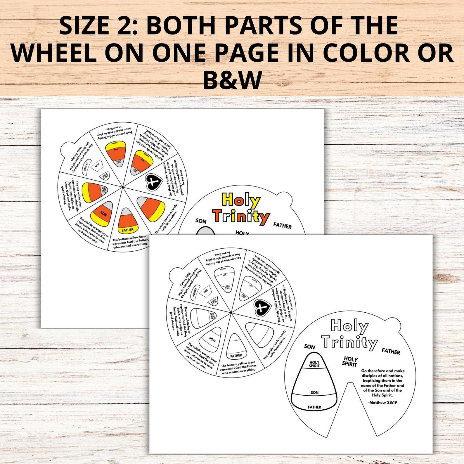 Holy Trinity Coloring Bible Wheel for Kids, Fall Children's Church ...