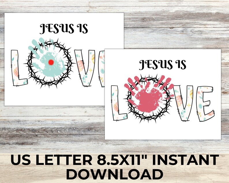 Jesus is Love Handprint Craft, Easter Sunday School Handprint Art ...