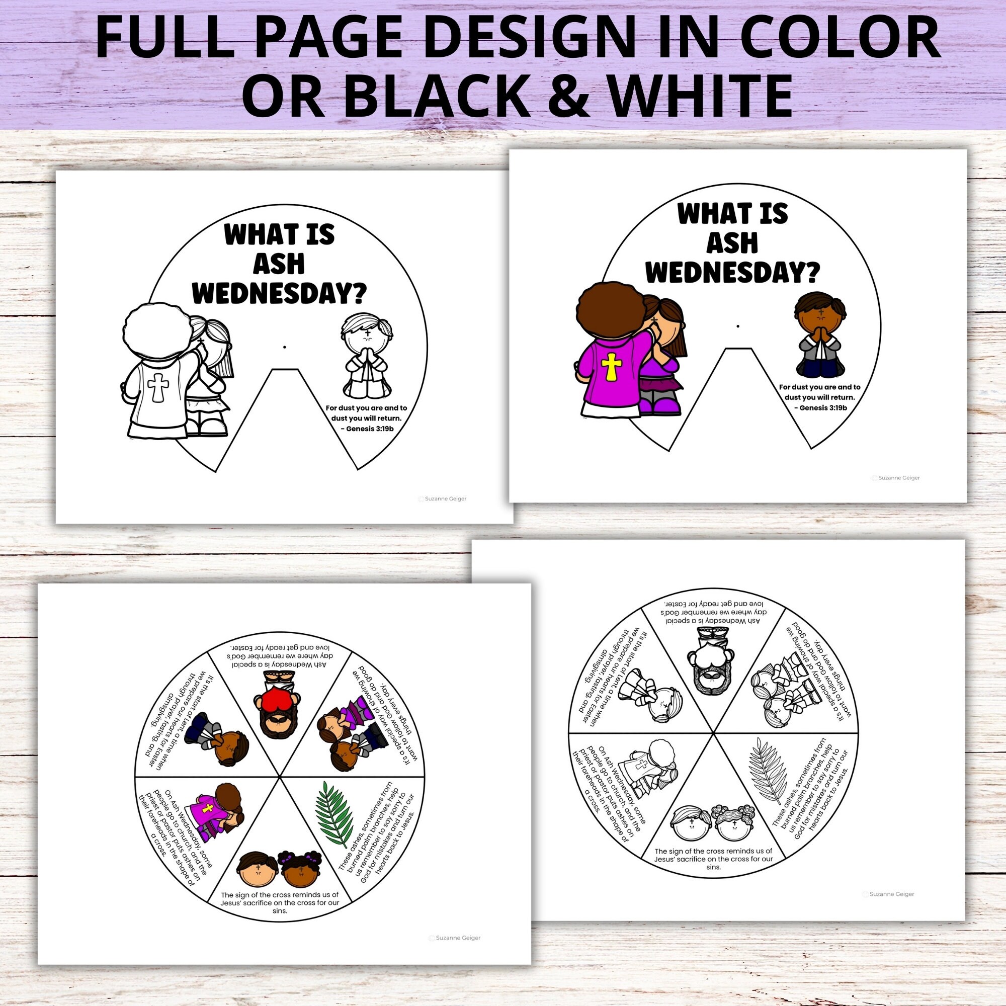 Ash Wednesday Craft, Lent Bible Coloring Wheel, Ash Wednesday Bible ...