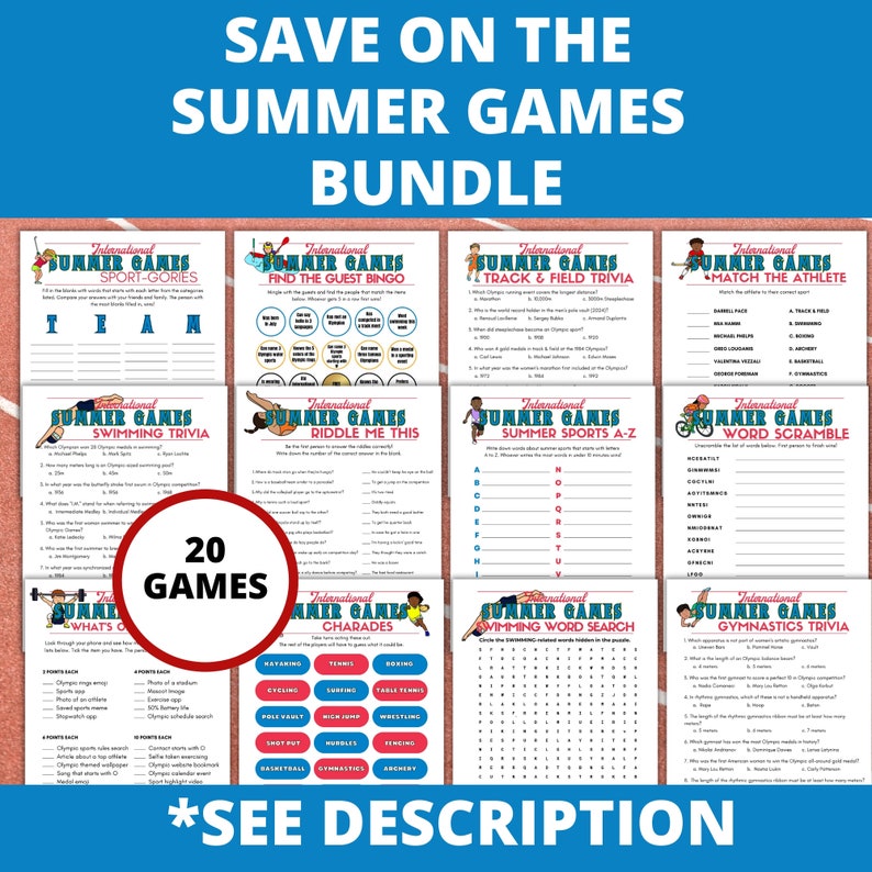 Track and Field Trivia Party Game, Track Summer Games 2024 Printable ...