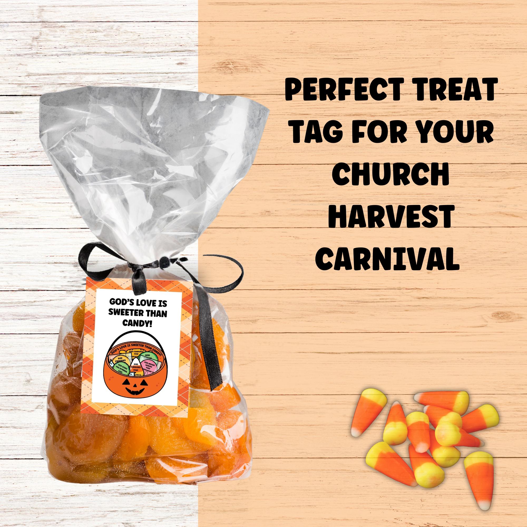 Christian Halloween Bible Treat Tags, Church Harvest Carnival Treat Bag ...