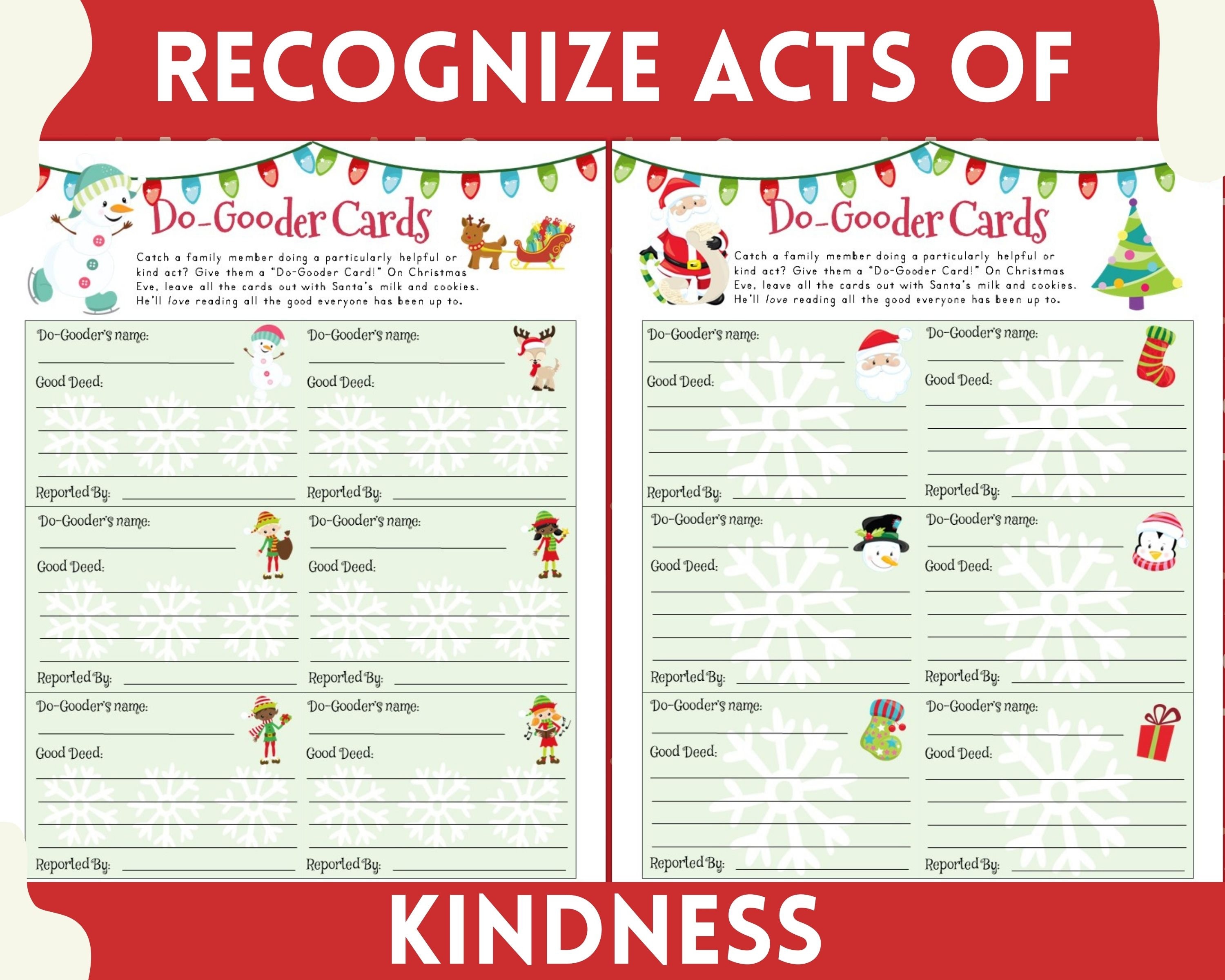 Christmas Acts of Kindness Bingo, Printable Spread Holiday Cheer ...