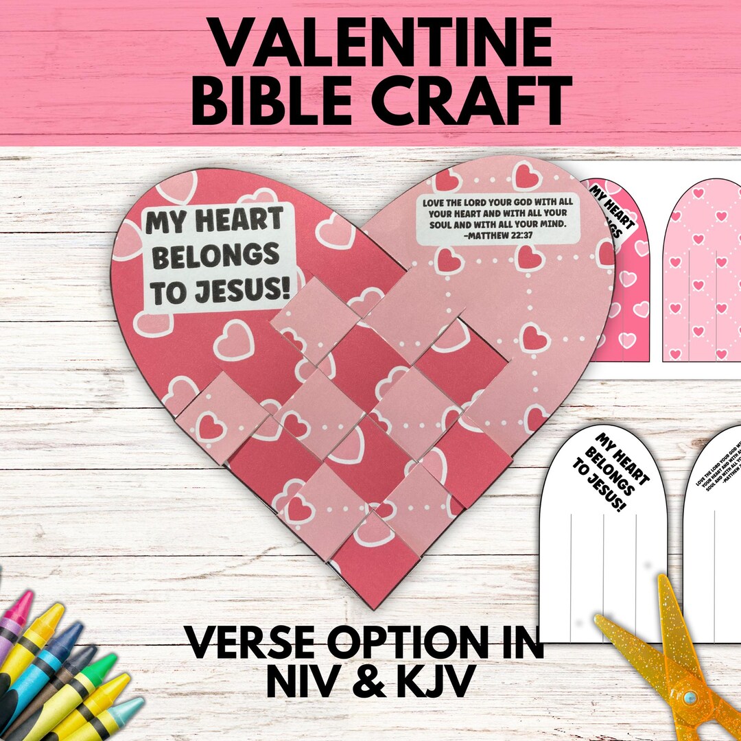 Valentine's Day Bible Craft, Christian Valentine's My Heart Belongs to ...