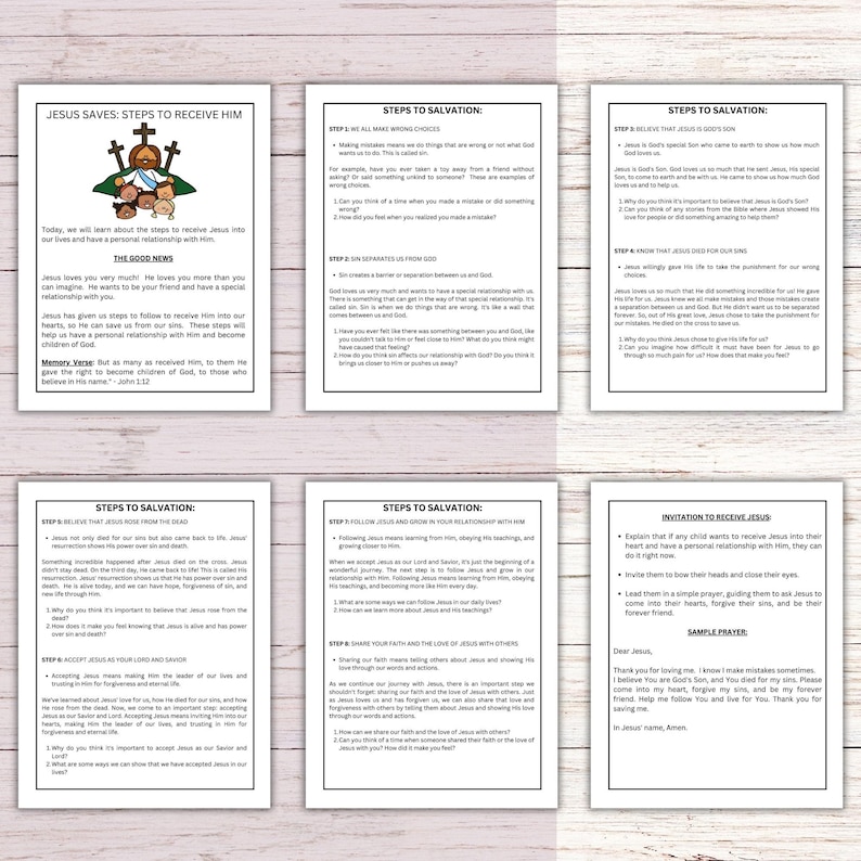 Jesus Saves Salvation Bible Lesson and Faith Prayer, Follow Jesus ...