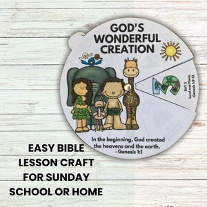 Days of Creation Bible Spinner Wheel Sunday School Craft Printable ...