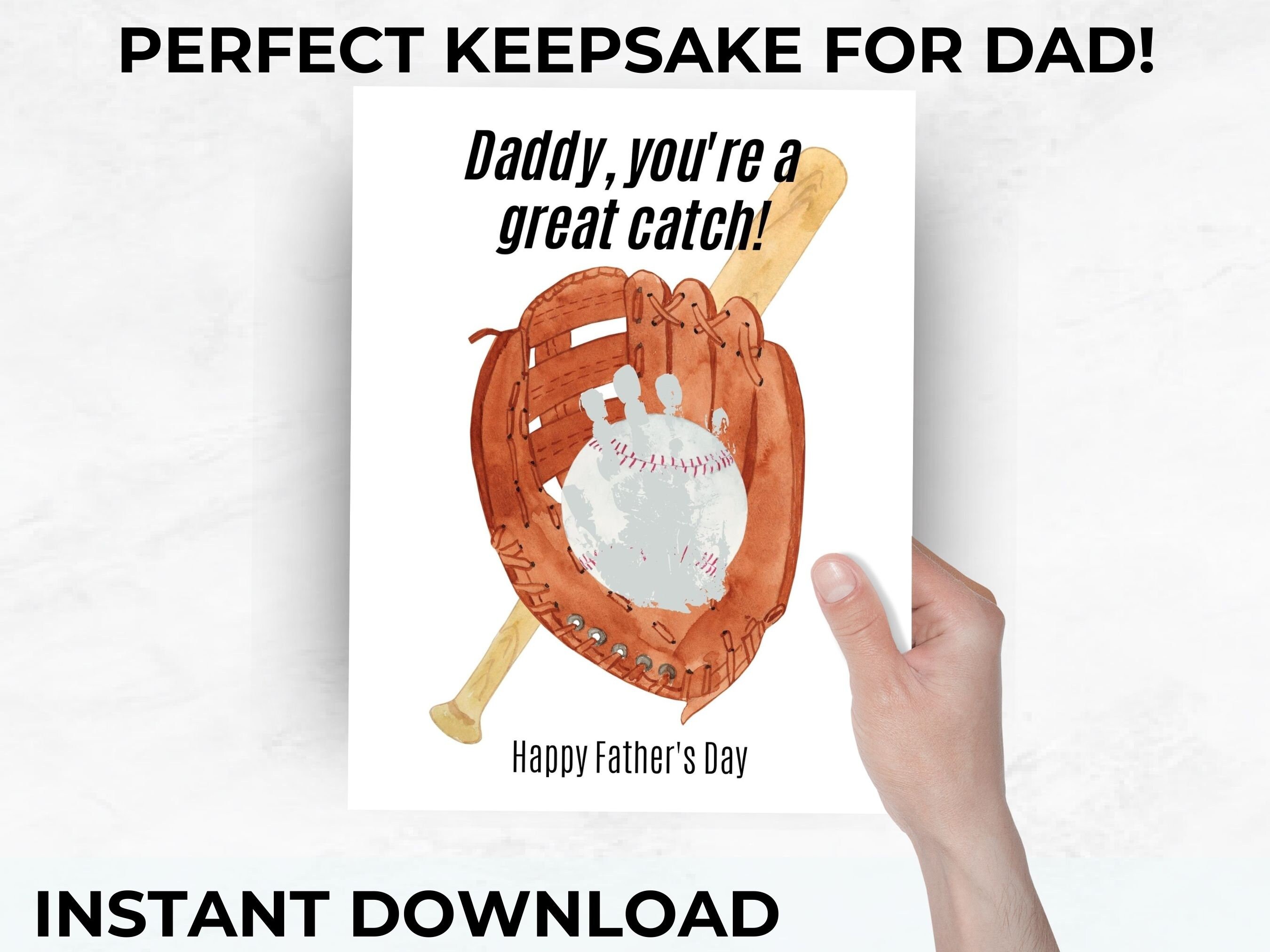 Fathers Day Handprint Printable Craft Gift for Dad, DIY Keepsake Dad ...