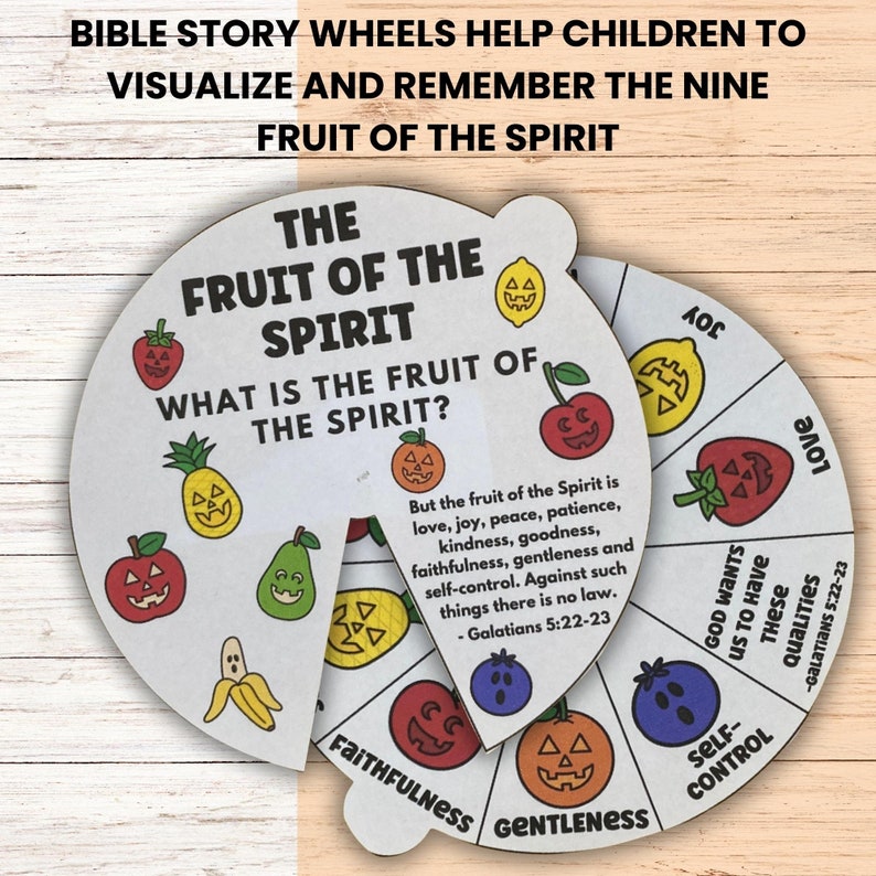 Fruit of the Spirit Bible Wheel Craft Printable, Sunday School Coloring ...