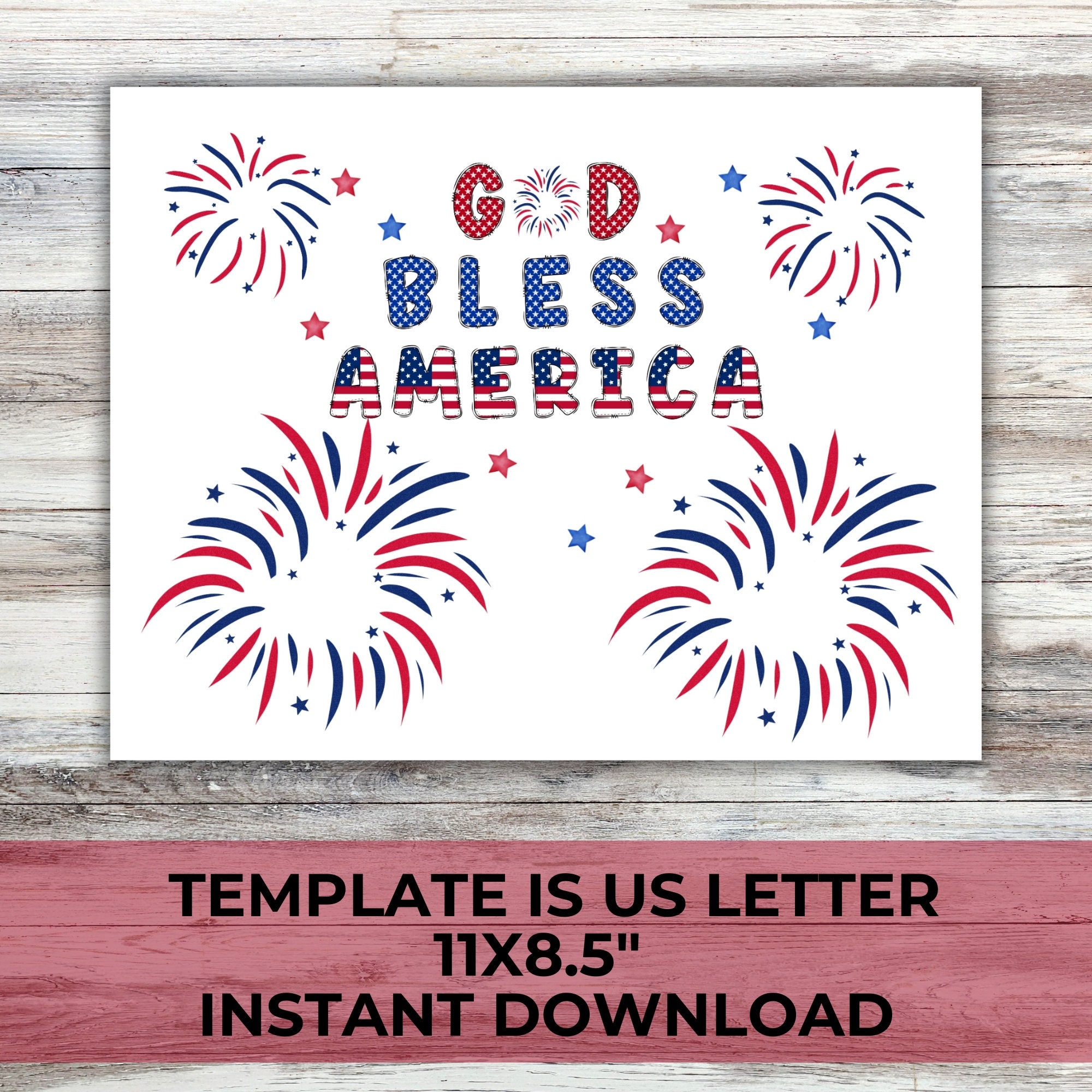4th of July God Bless America Daycare Nursery Handprint Craft, DIY ...