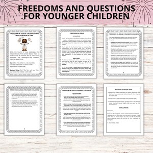 July 4th Sunday School Bible Lesson Printable, Freedom in Jesus Lesson ...