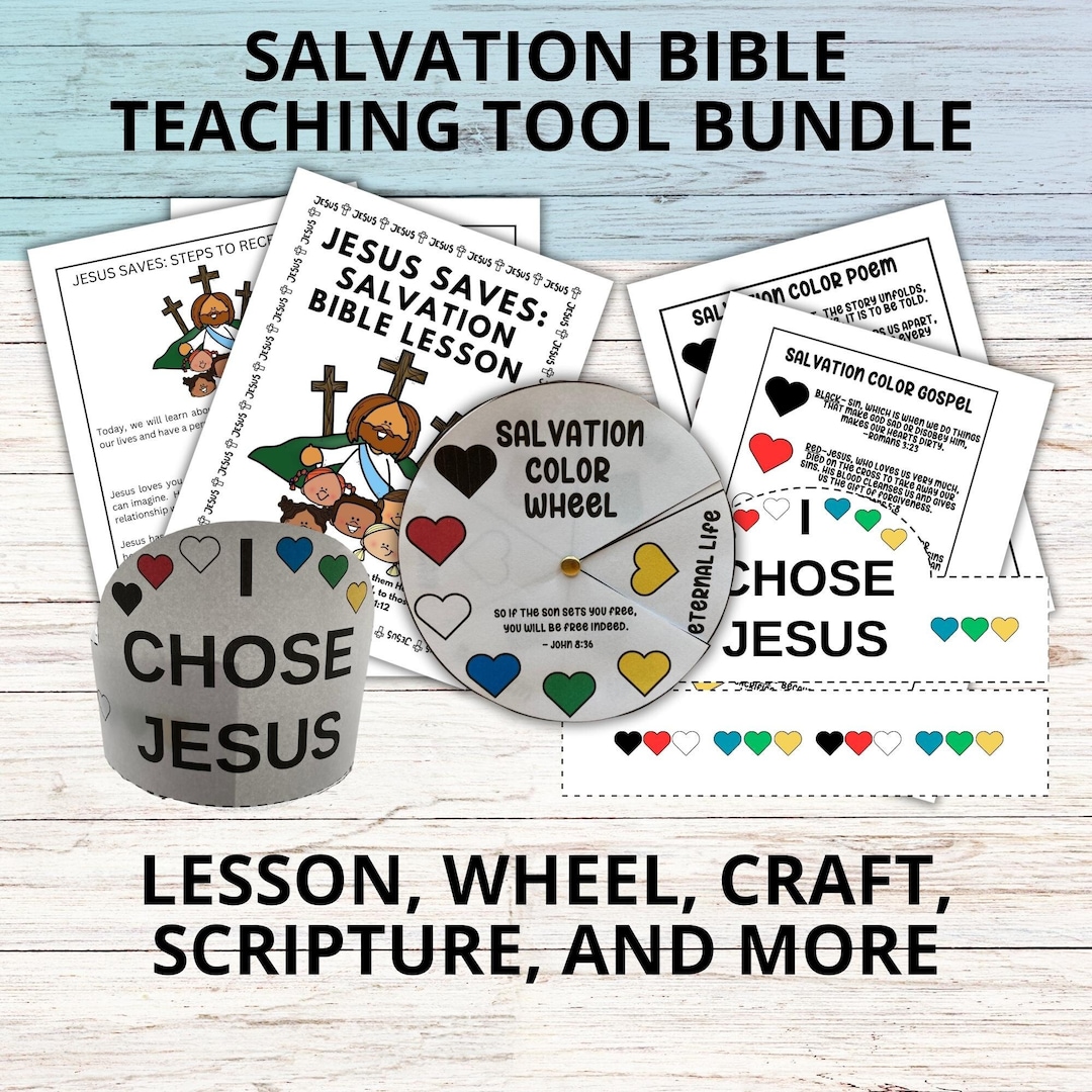 Salvation Bible Lesson and Activities Printable, Color Gospel Bible ...