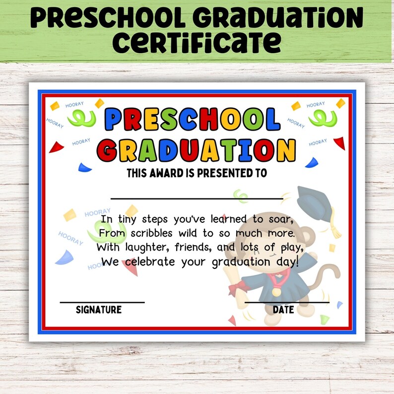 Preschool Graduation Diploma, Last Day of Preschool Graduation ...