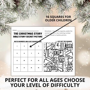 Birth of Jesus Bible Coloring Craft Secret Picture Activity, Christmas ...