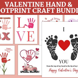 Valentine's Day Handprint Craft Bundle, Handprint Art Toddler and ...