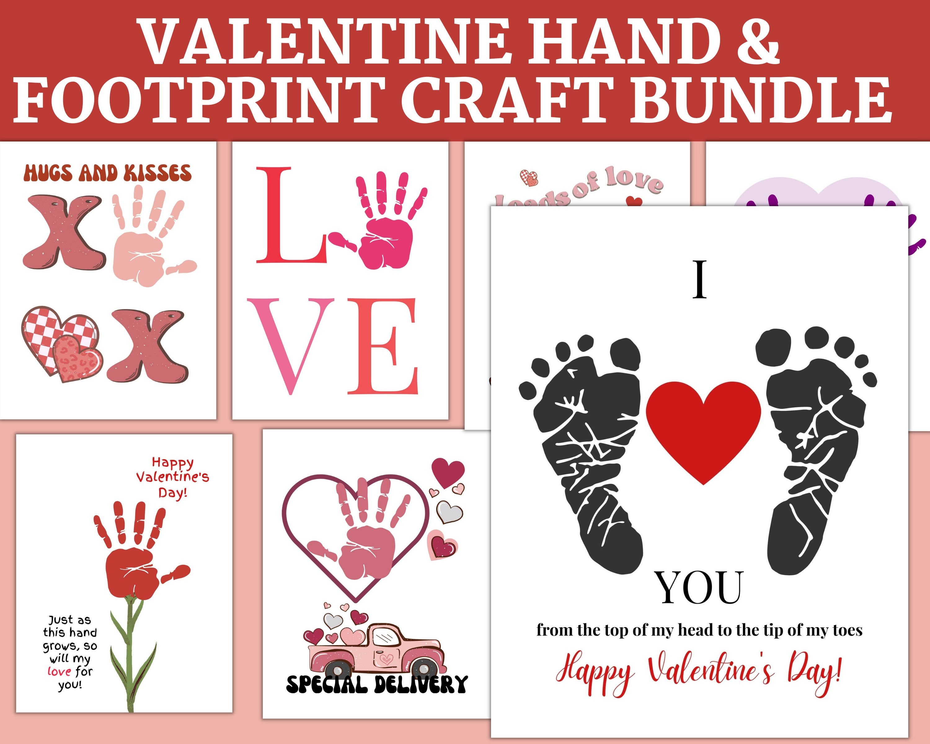 Valentine's Day Handprint Craft Bundle, Handprint Art Toddler and ...