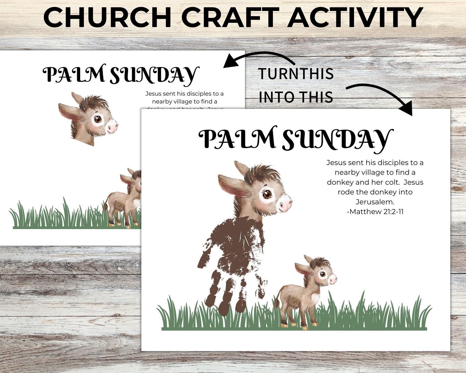 Palm Sunday Handprint Craft, Easter Sunday School Handprint Art for ...