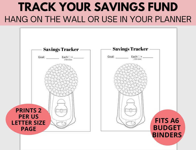 Savings Tracker Printable Challenge, A6 Printable Budget Binder Savings ...