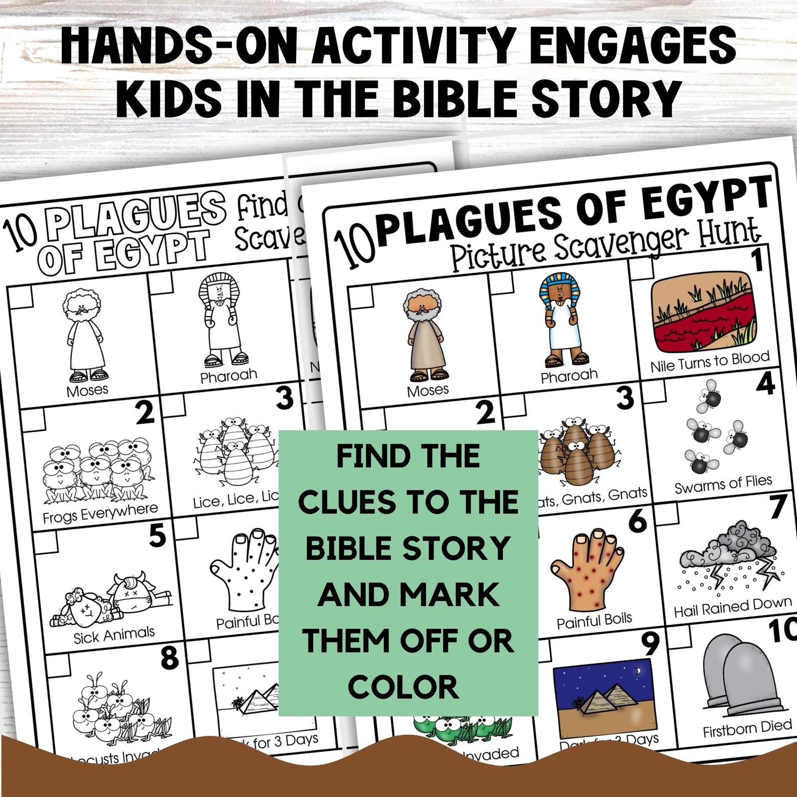 Ten Plagues of Egypt Bible Lesson Scavenger Hunt Activity Prek, Sunday ...