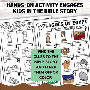 Ten Plagues of Egypt Bible Lesson Scavenger Hunt Activity Prek, Sunday ...