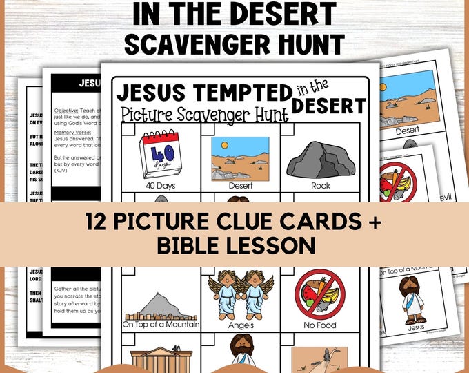 Jesus Tempted in the Desert Bible Craft, Matthew 4:1-11 Bible Coloring ...