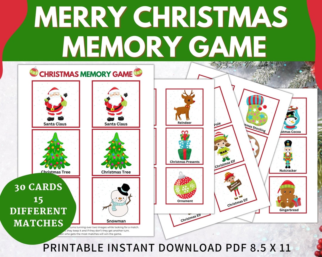 Christmas Memory Game for Toddlers and Preschoolers to Play and Develop ...