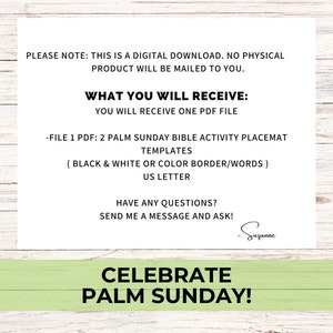 Palm Sunday Bible Activity Coloring Placemat, Palm Sunday School Game ...