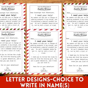 Santa Letter Indoor Christmas Scavenger Hunt for Kids, Printable ...