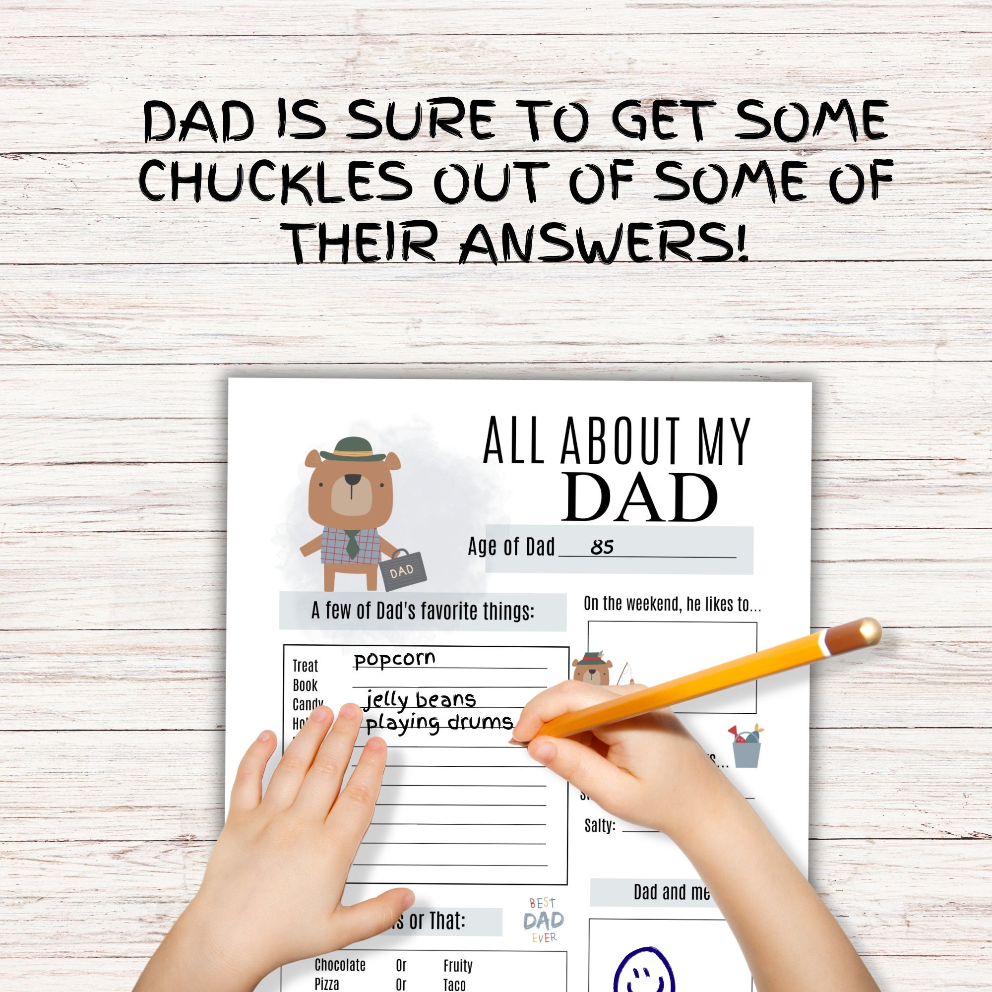 All About My Dad Fathers Day Questionnaire Gift for Dad, DIY Printable ...