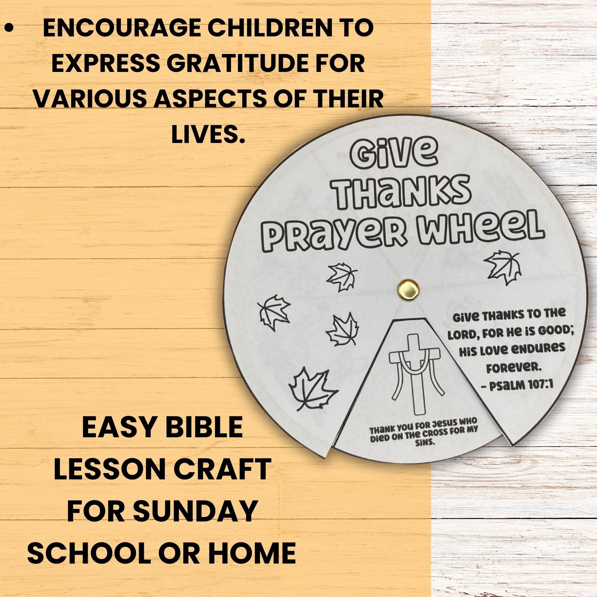 Give Thanks Thanksgiving Prayer Coloring Wheel, Sunday School Gratitude ...
