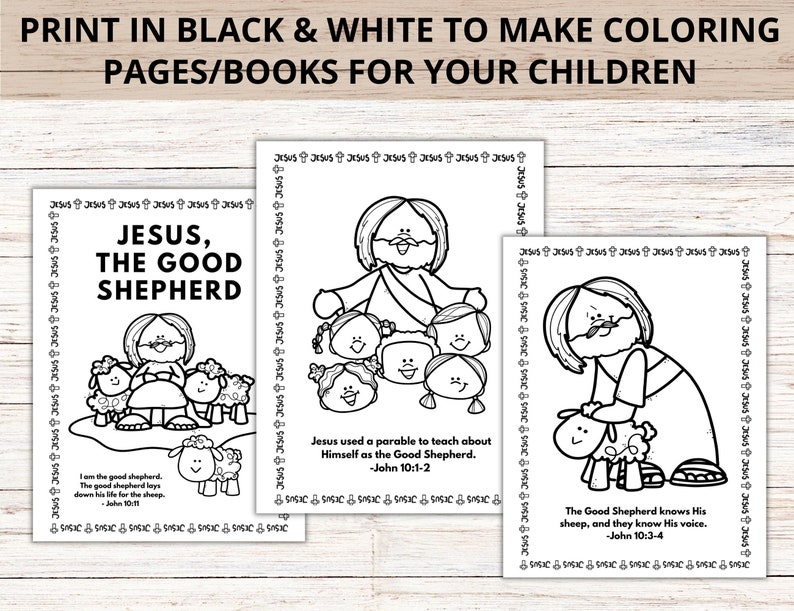 The Good Shepherd Bible Activity Pages, John 10 Bible Teaching Posters ...