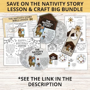 Nativity Story Bible Lesson and Coloring Christmas Craft Activity ...