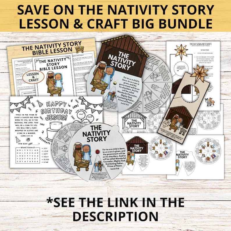 Nativity Story Bible Lesson and Coloring Christmas Craft Activity ...