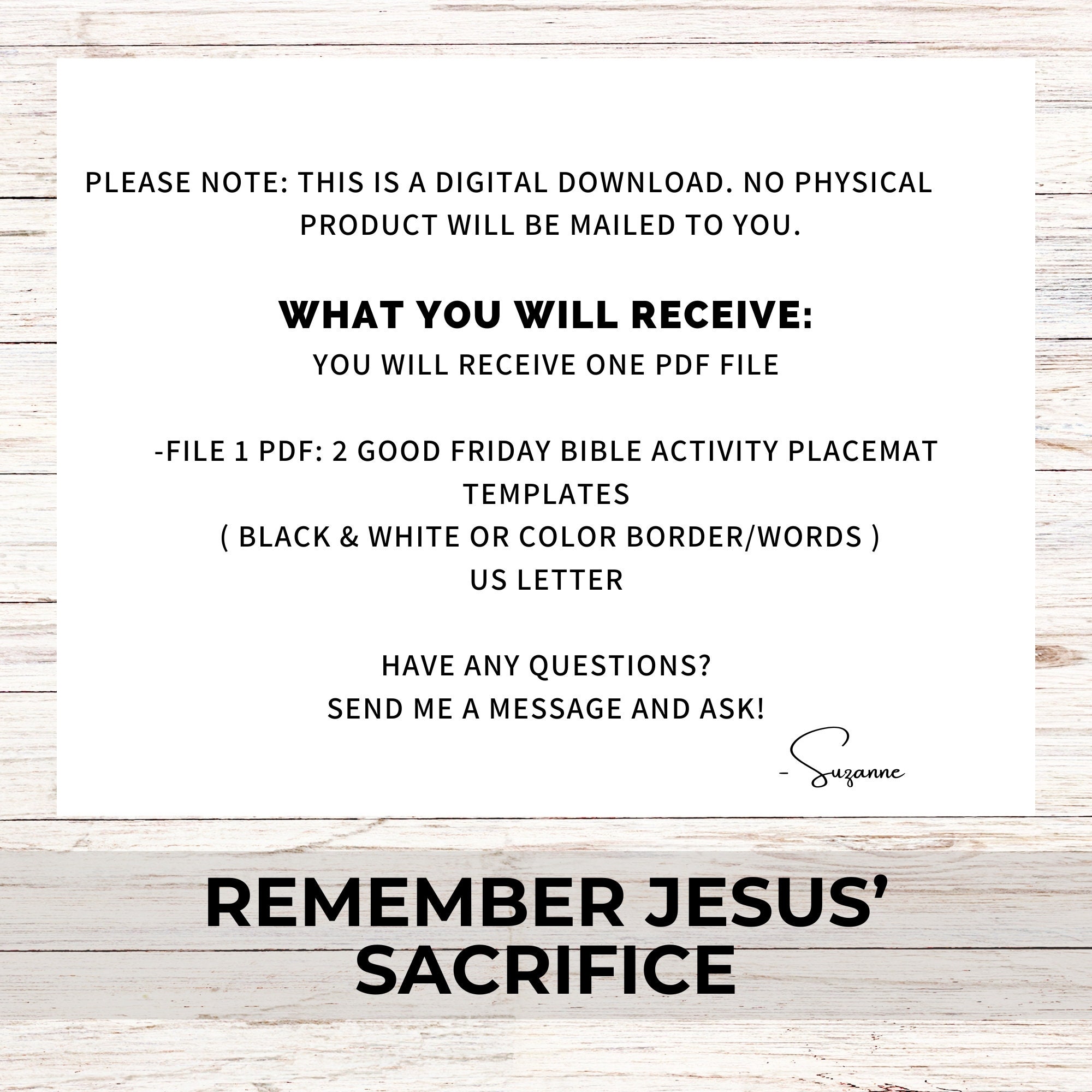 Good Friday Bible Activity Coloring Placemat, Christian Easter Sunday ...