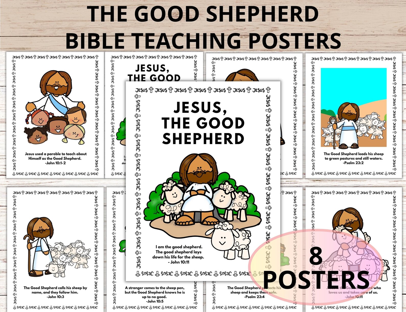 The Good Shepherd Bible Activity Pages, John 10 Bible Teaching Posters ...