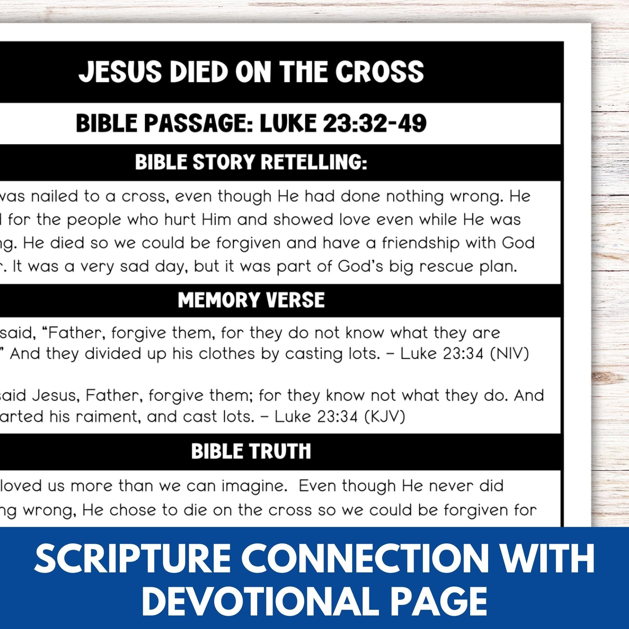 Jesus Died on the Cross Bible Craft Activity, Good Friday Easter Bible ...