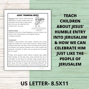Palm Sunday Bible Lesson and Activity, Triumphal Entry Printable Bible ...