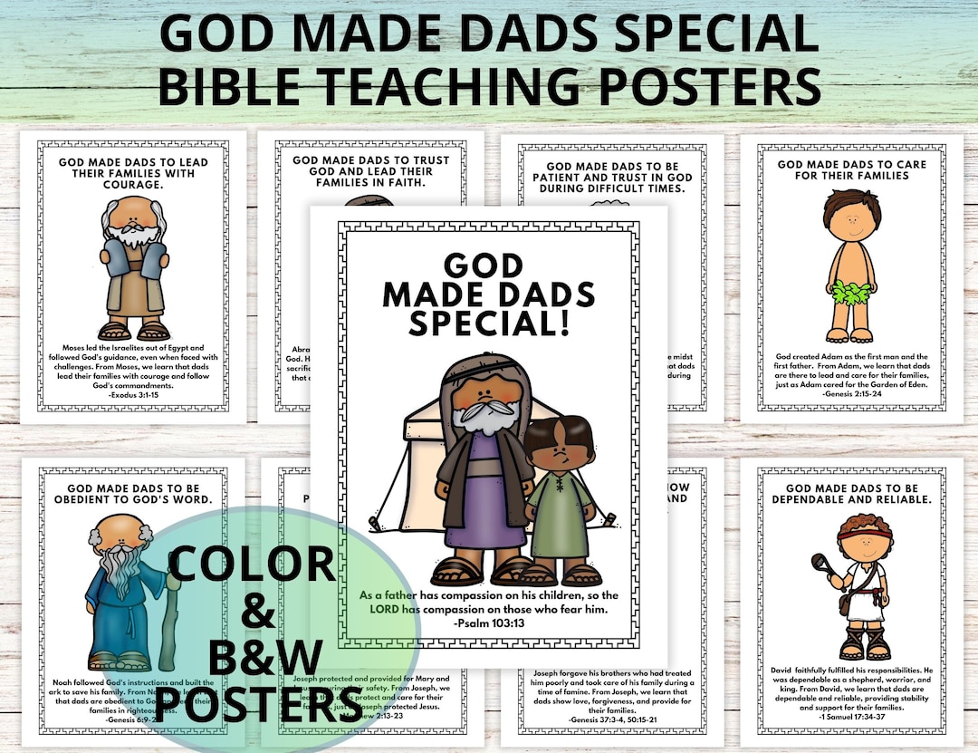 Fathers Day Bible Lesson Teaching Posters and Craft, Dads of the Bible ...