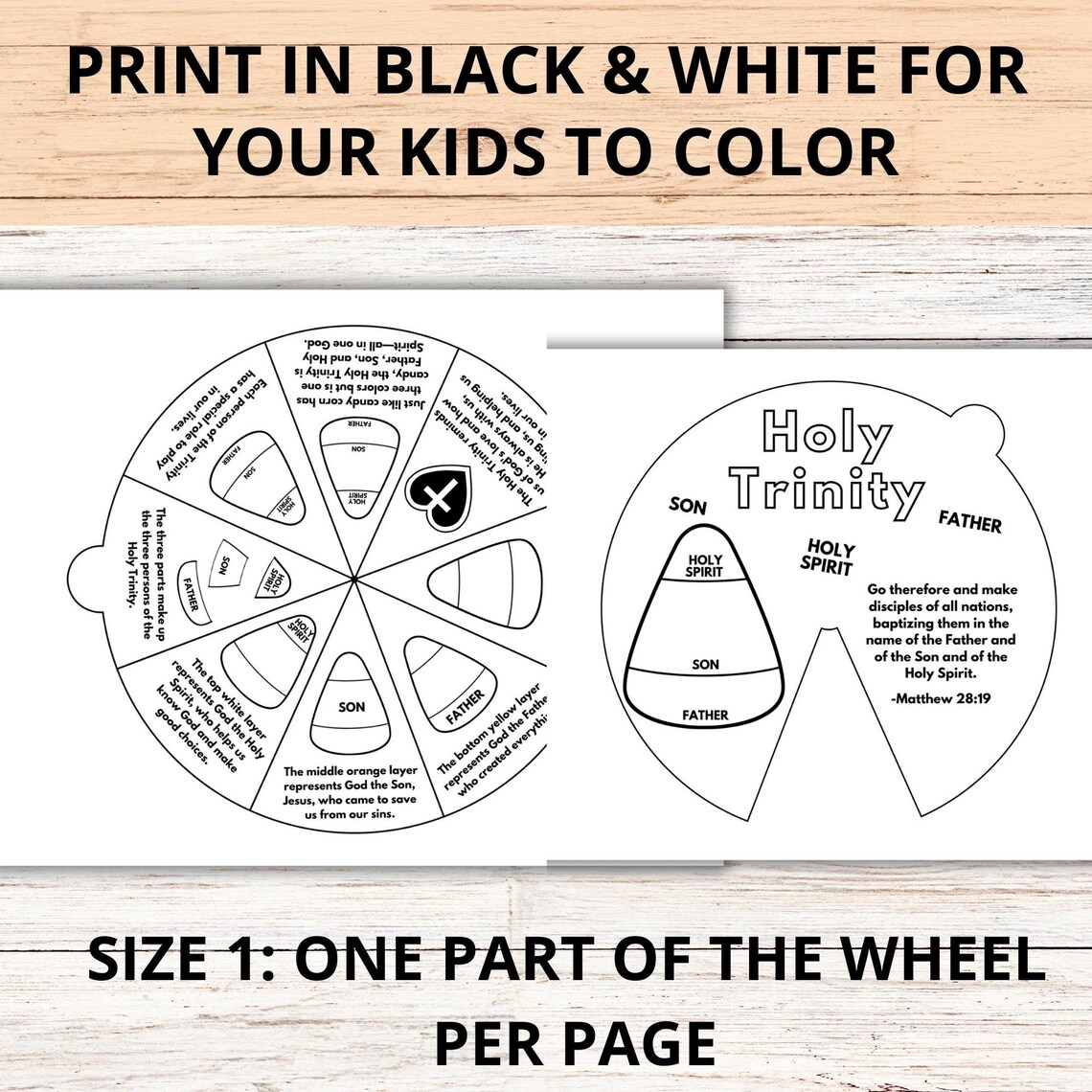Holy Trinity Coloring Bible Wheel for Kids, Fall Children's Church ...