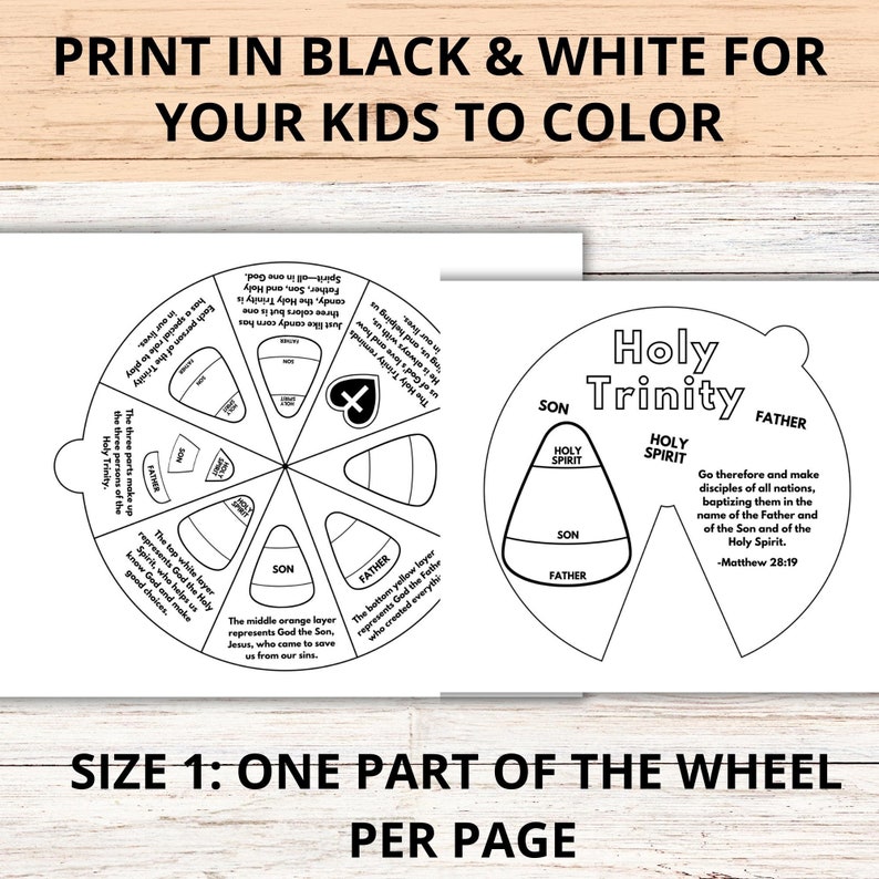 Holy Trinity Coloring Bible Wheel for Kids, Fall Children's Church ...